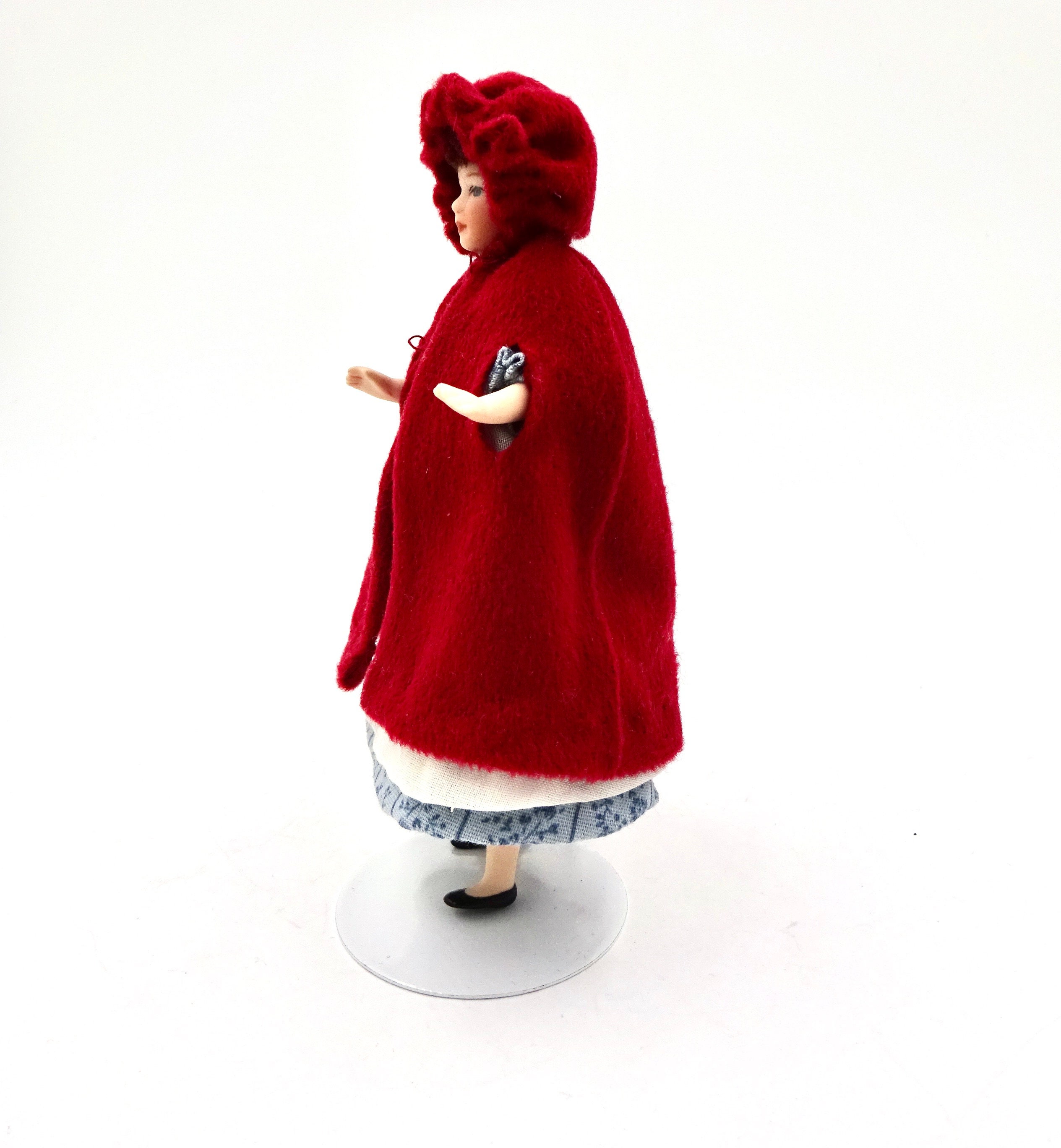 Vintage MINIATURE DOLLHOUSE DOLL Little Red Riding Hood 1/12 - Etsy
