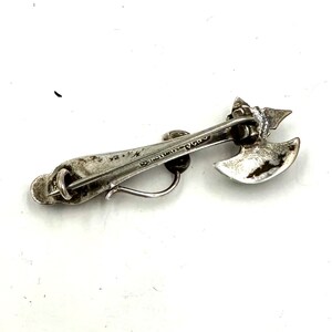 Antique SCOTTISH AGATE PIN Sterling Silver Ax Hatchet Connemara Marble ...