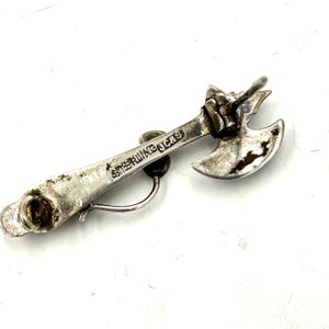 Antique SCOTTISH AGATE PIN Sterling Silver Ax Hatchet Connemara Marble ...