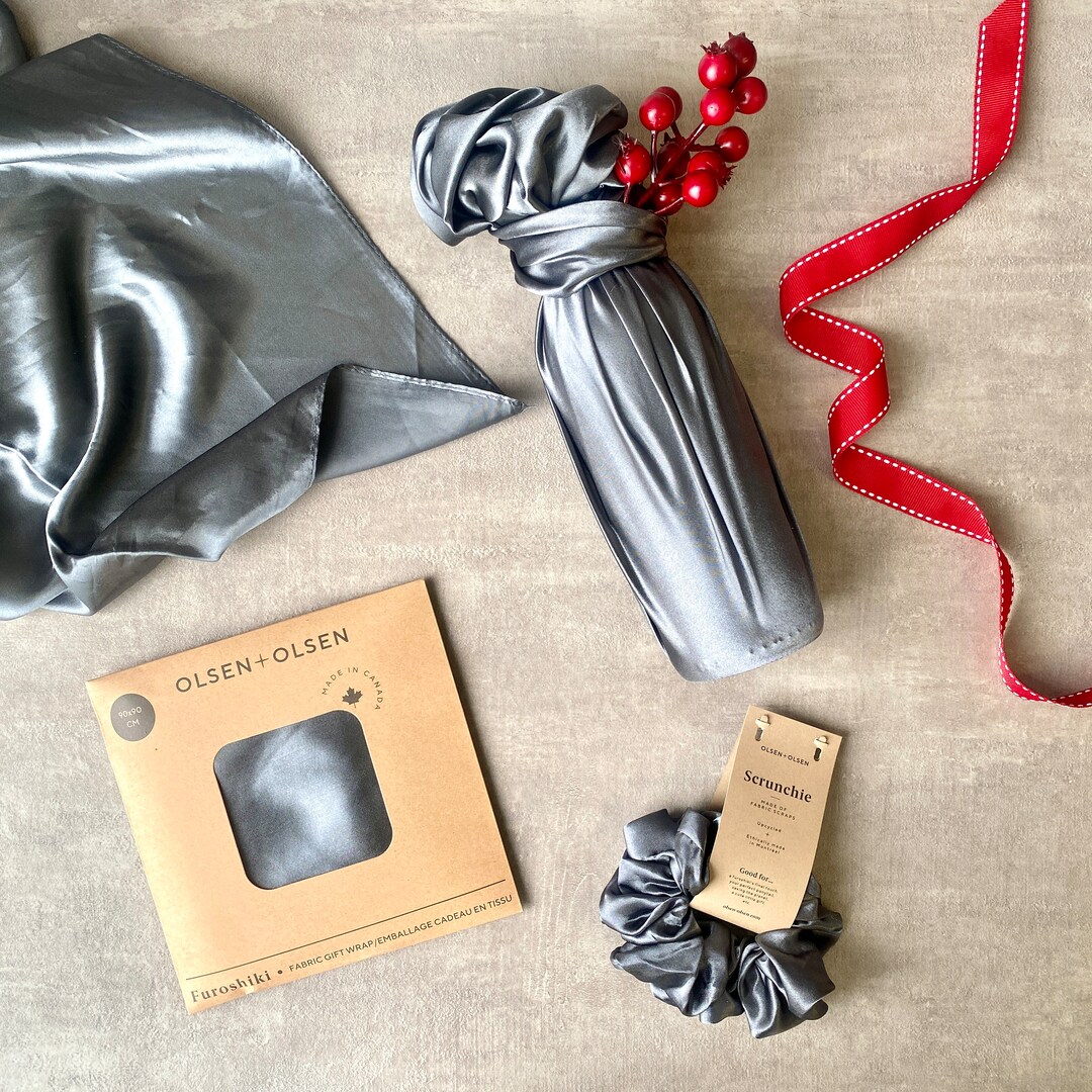 Reusable Silky Gift Wrap Zero-waste Gift Wrapping Silver Colour ...