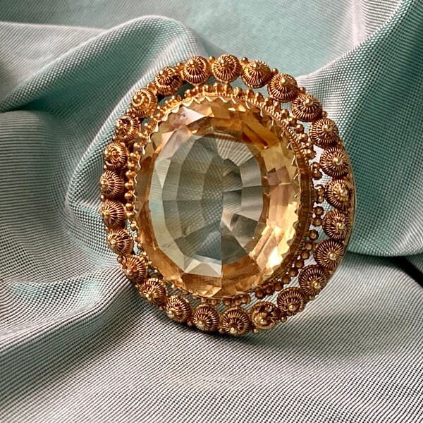Citrine Brooch - Etsy