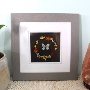 Pressed Flowers With Moth Wings Print Florals With Black Background Art ...