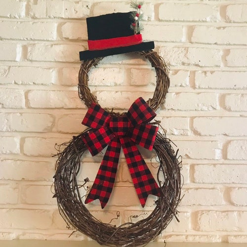 Snowman Christmas Wreath - Etsy