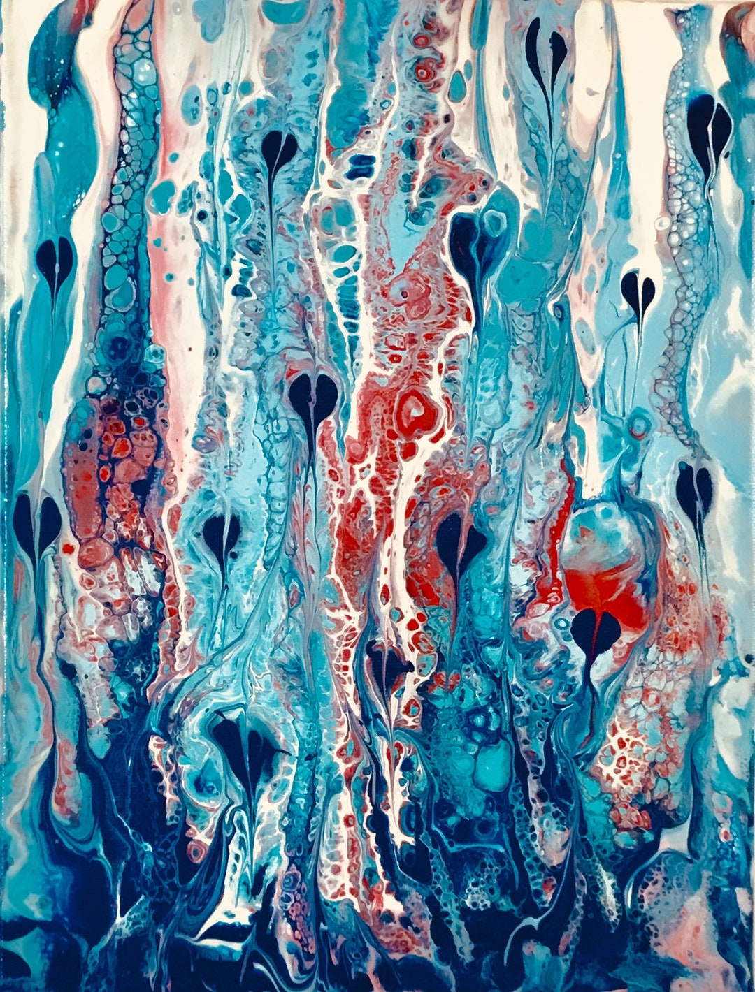 Original Abstract Liquid Pouring Painting on Stretched Canvas/wall Art ...