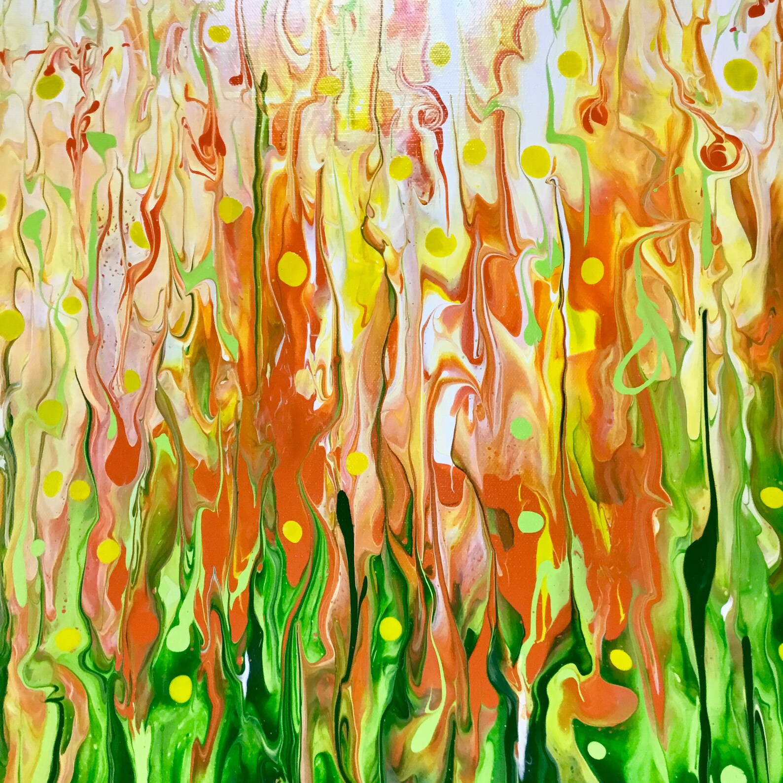 Original Abstract Acrylic Liquid Pouring Painting on Stretched - Etsy