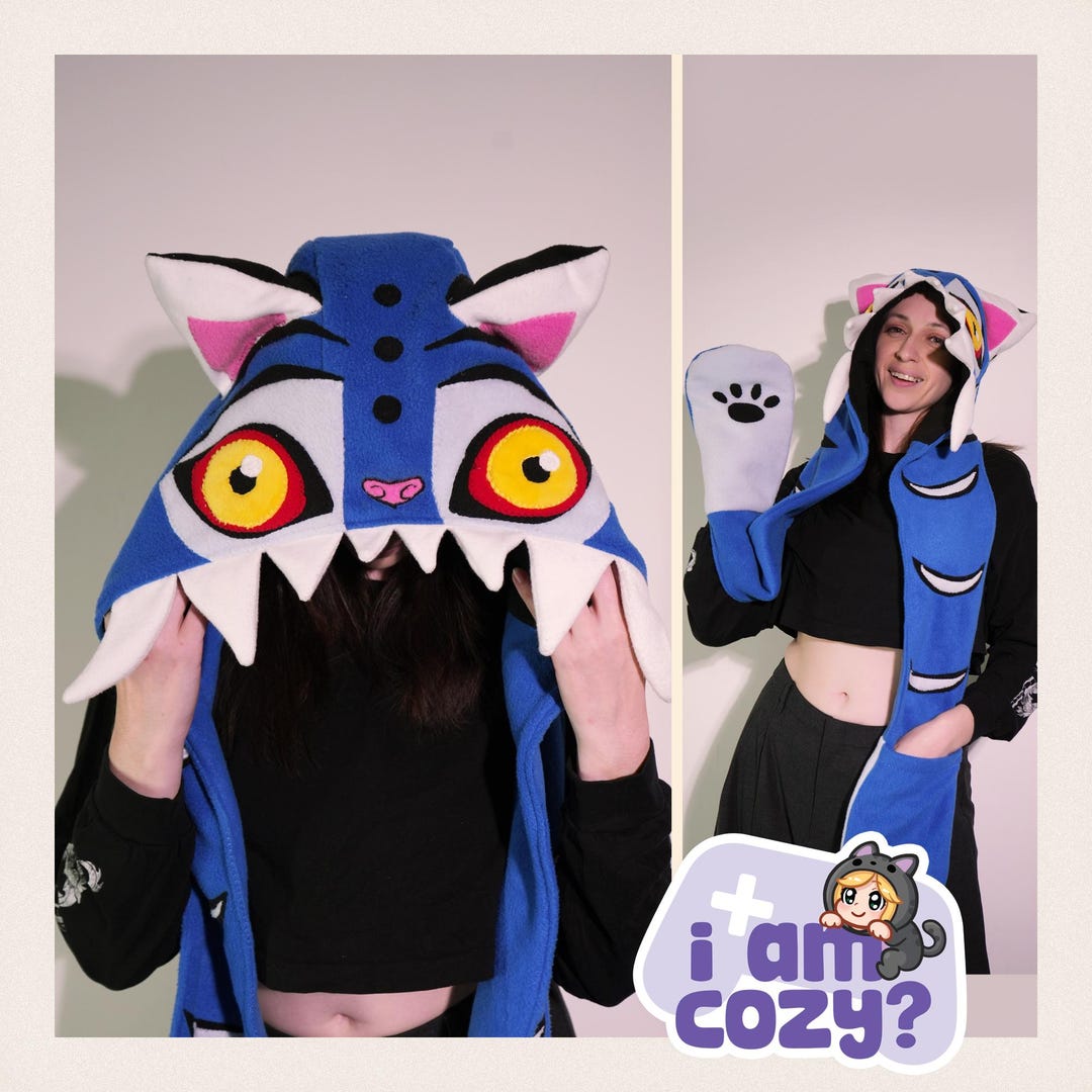 Derpy Tiger Spirit Hood for Adults and Kids (hat, Glove and Scarf ...