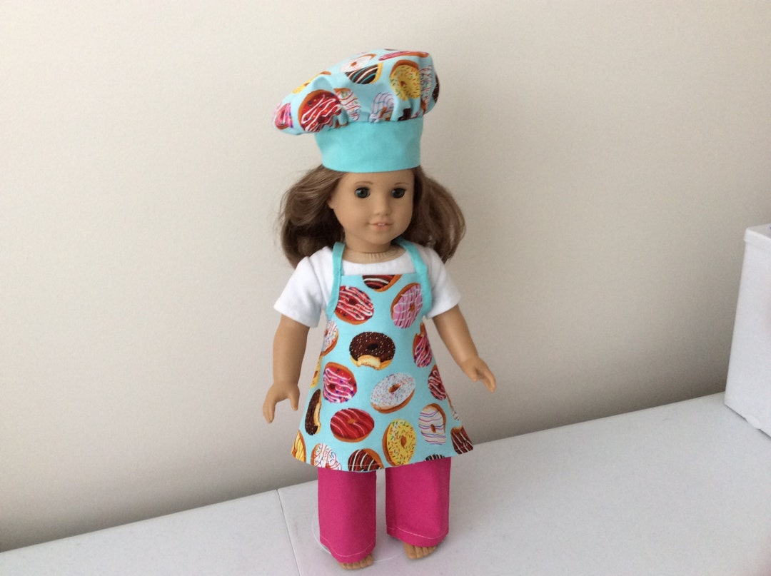 AG Apron Set. 18 Doll Apron Set. Doll Apron and Chef Hat Baking Apron ...