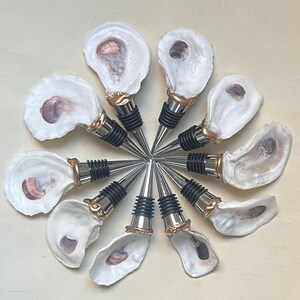 Oyster Shell Wine Bottle Stopper, Unique Hostess Gifts, Beach Themed ...