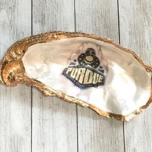 Oyster Shell Ring Dish With College Logo, Custom College Trinket Dish ...
