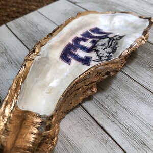 Oyster Shell Ring Dish With College Logo, Custom College Trinket Dish ...