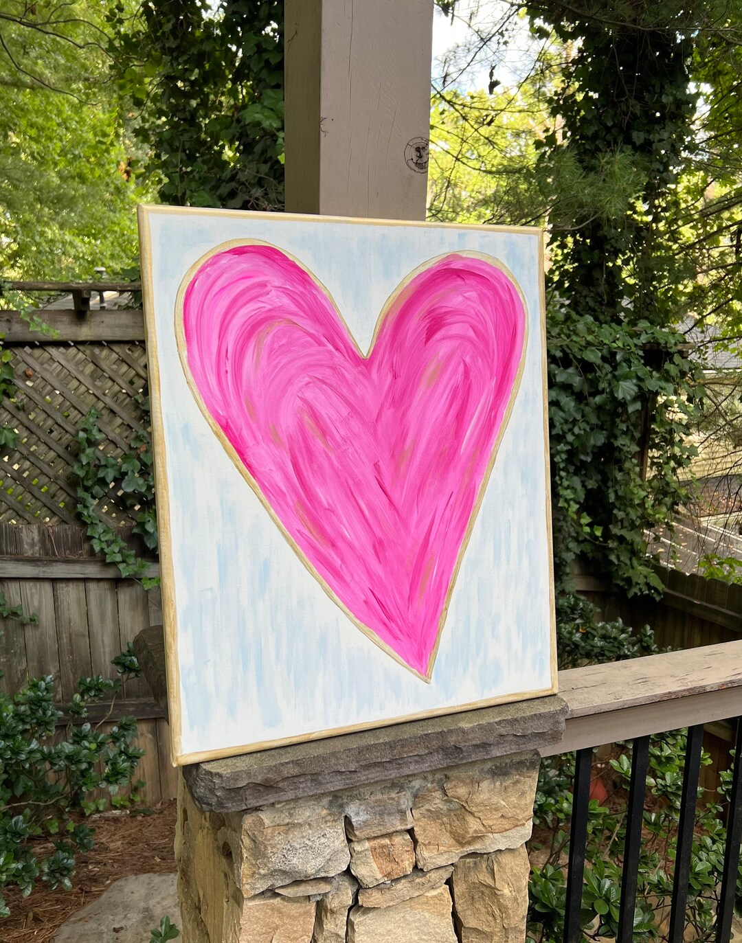 Heart Painting. Preppy Canvas Painting, College Dorm Decor, Teen Girl ...