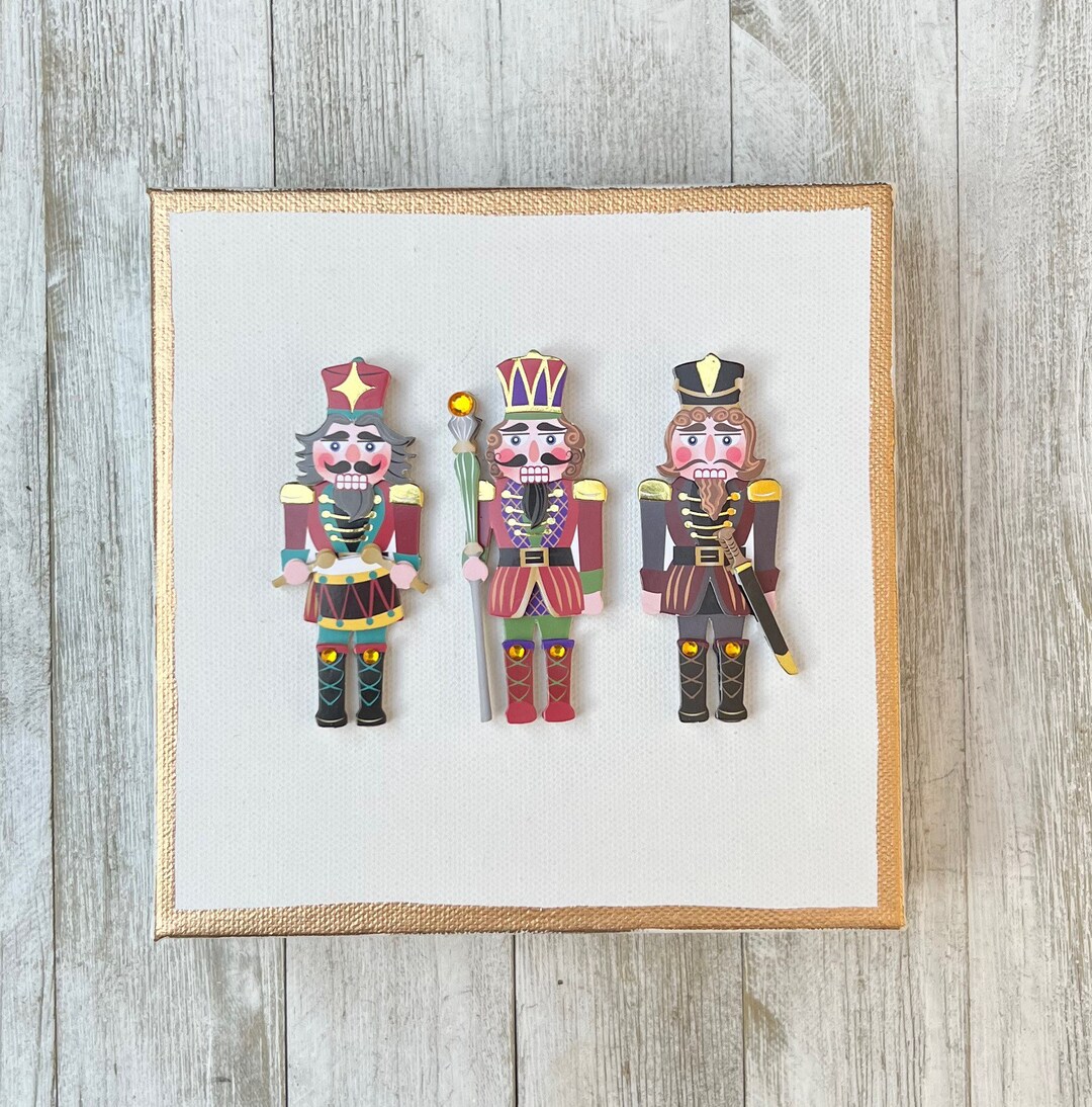Nutcracker Soldiers on Small Canvas, Small Holiday Wall Art, Nutcracker ...