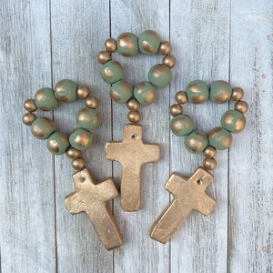 Green Napkin Rings With Gold Cross, Napkin Holders With Gold Cross ...