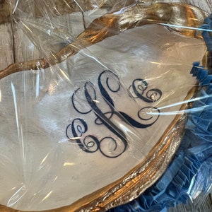 Monogrammed Oyster Shell Ring Dish, Mother of the Bride Gift, Oyster ...