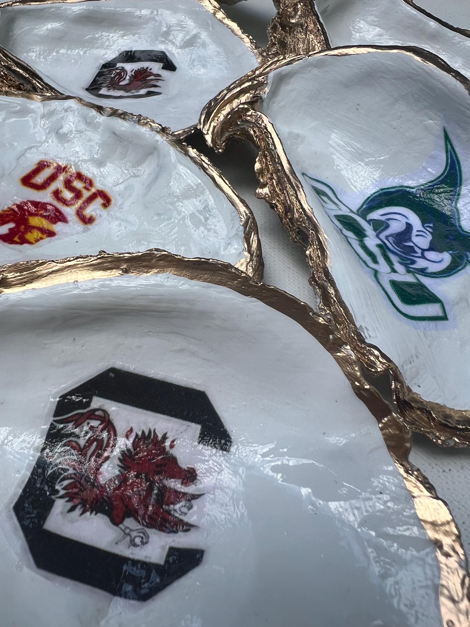 Custom College Logo Oyster Shell Ring Dish, Handcrafted Jewelry Holder ...