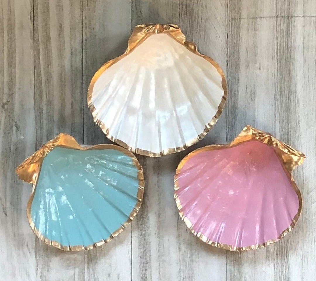 Shell Jewelry Dish, Scallop Shell Ring Dish, Coastal Hostess Gift ...