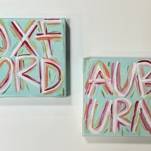 Hand Painted College Wall Art, College Grad Gift Idea, Roommate Gift ...