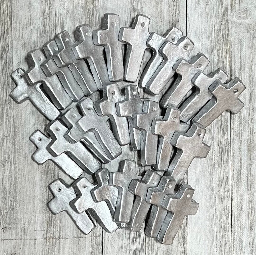 Handmade Silver Clay Cross Charms: DIY Craft Supplies - Etsy