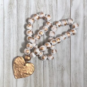 Wood Bead Garland, Mothers Day Gift, Coffee Table Decor, Bridal Shower ...