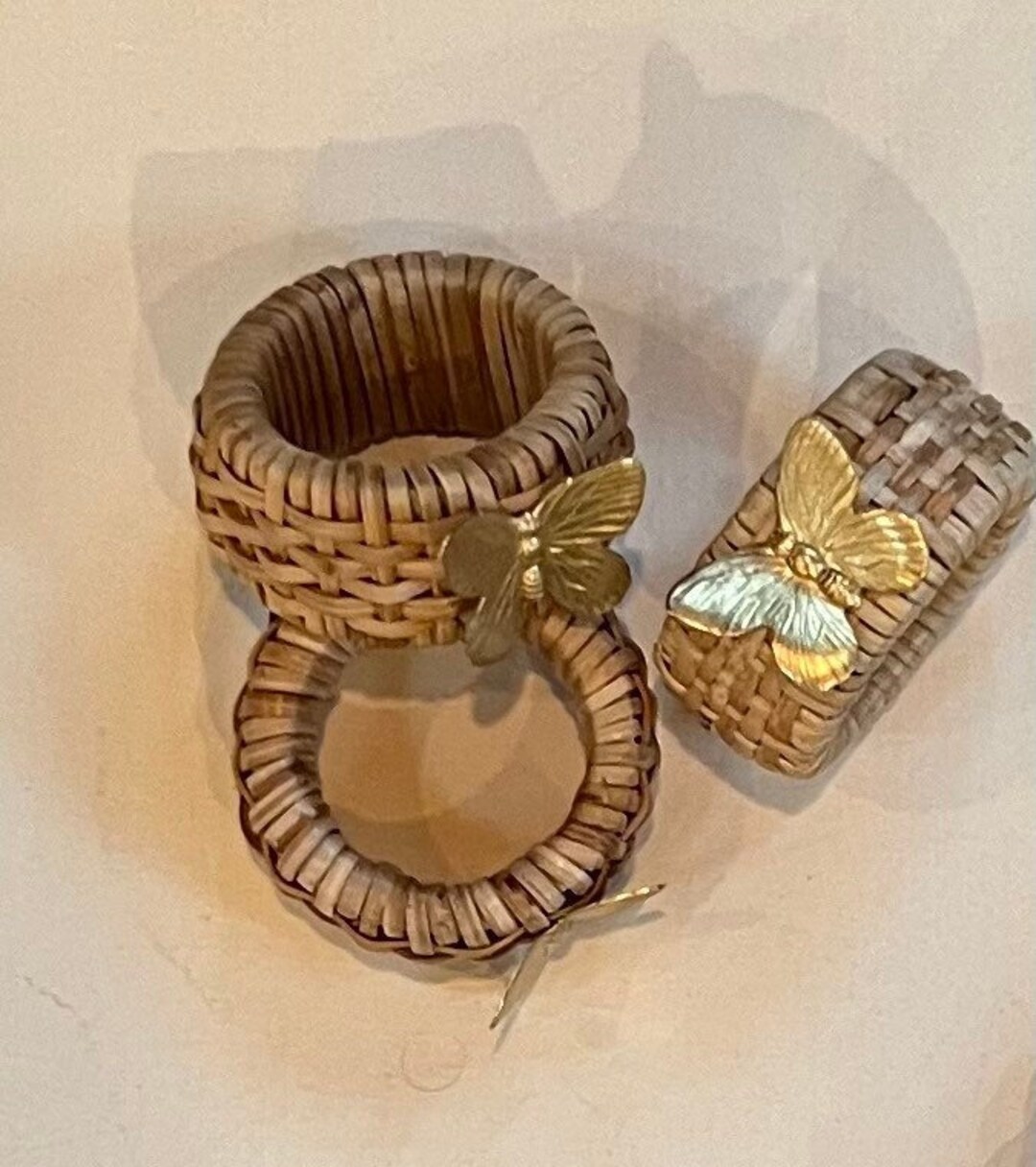 Rattan Napkin Rings, Woven Butterfly Napkin Rings, Butterfly Decor ...