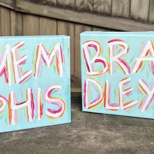 Hand Painted College Wall Art, College Grad Gift Idea, Roommate Gift ...