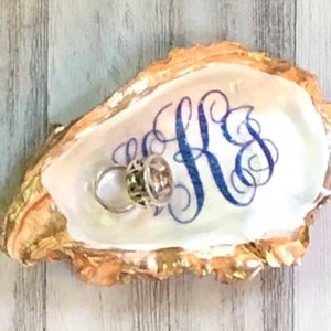 Monogrammed Oyster Shell Ring Dish, Mother of the Bride Gift, Oyster ...