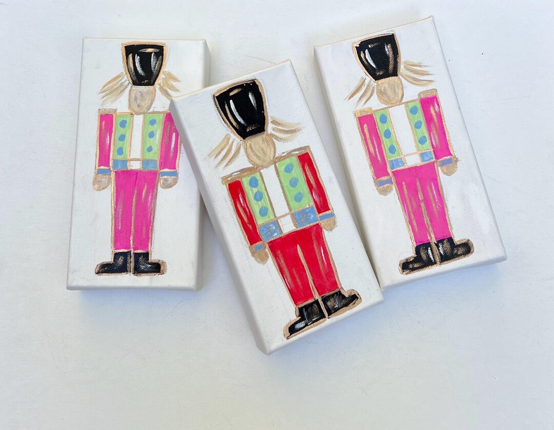 Hand Painted Nutcracker on Canvas, Holiday Nutcracker Artwork ...