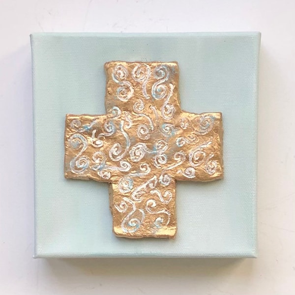 Hand Painted Cross Canvas - Etsy