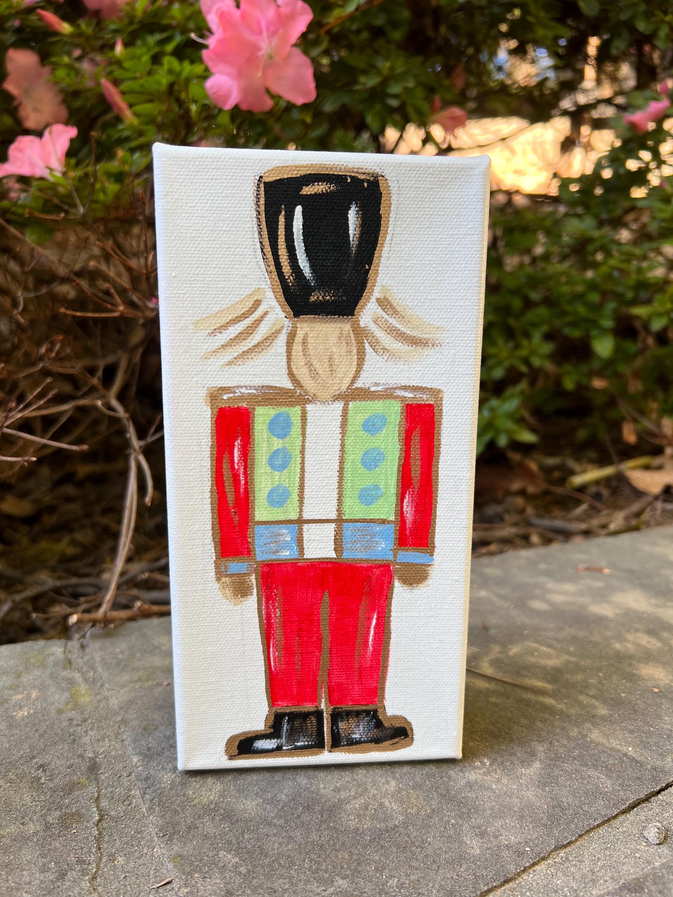 Hand Painted Nutcracker Canvas: Holiday Wall Art - Etsy