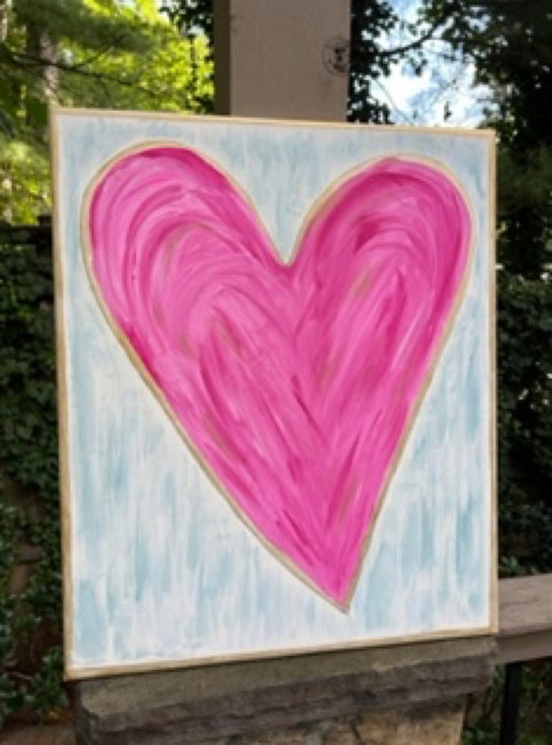 Heart Painting. Preppy Canvas Painting College Dorm Decor - Etsy