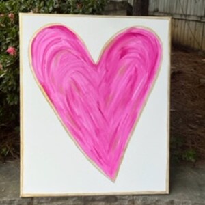 Heart Painting. Preppy Canvas Painting, College Dorm Decor, Teen Girl ...
