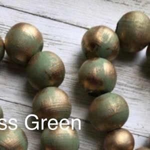 Brushed Gold Painted Beads, 20mm Wooden Beads for Crafts, DIY Bead ...