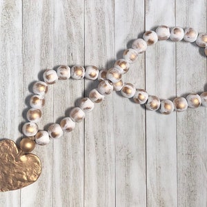 Wood Bead Garland, Mothers Day Gift, Coffee Table Decor, Bridal Shower ...