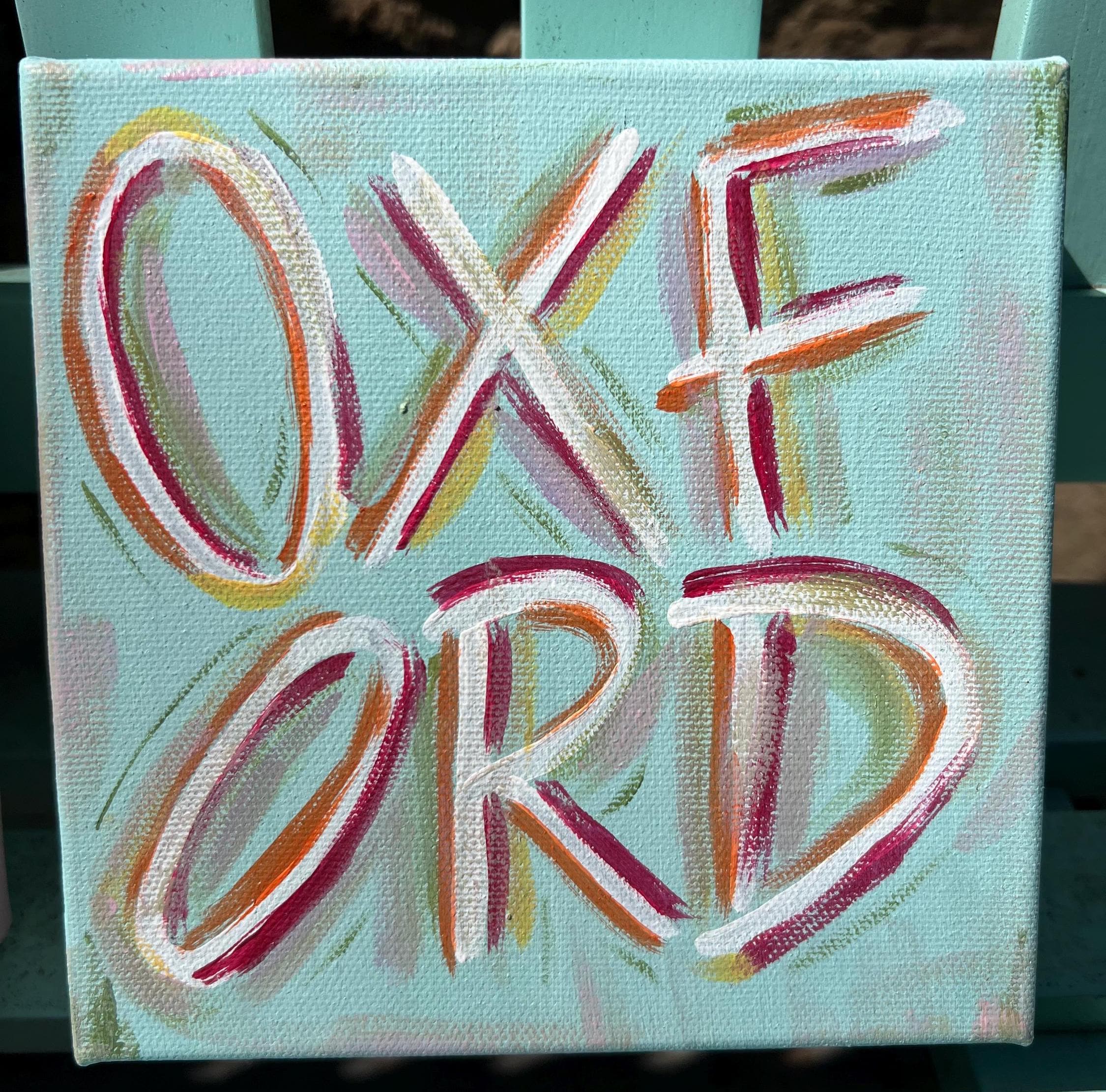 Hand Painted College Town on Canvas Graffiti Style, Graduation Gift ...