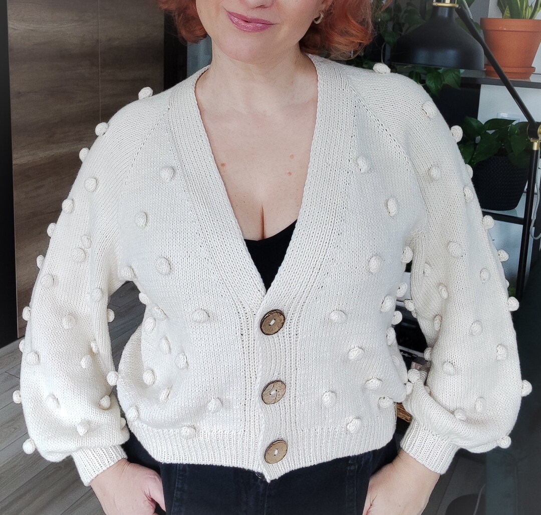Knitting Pattern Bubble Joy Cardigan in Polish PDF With Buttons and ...