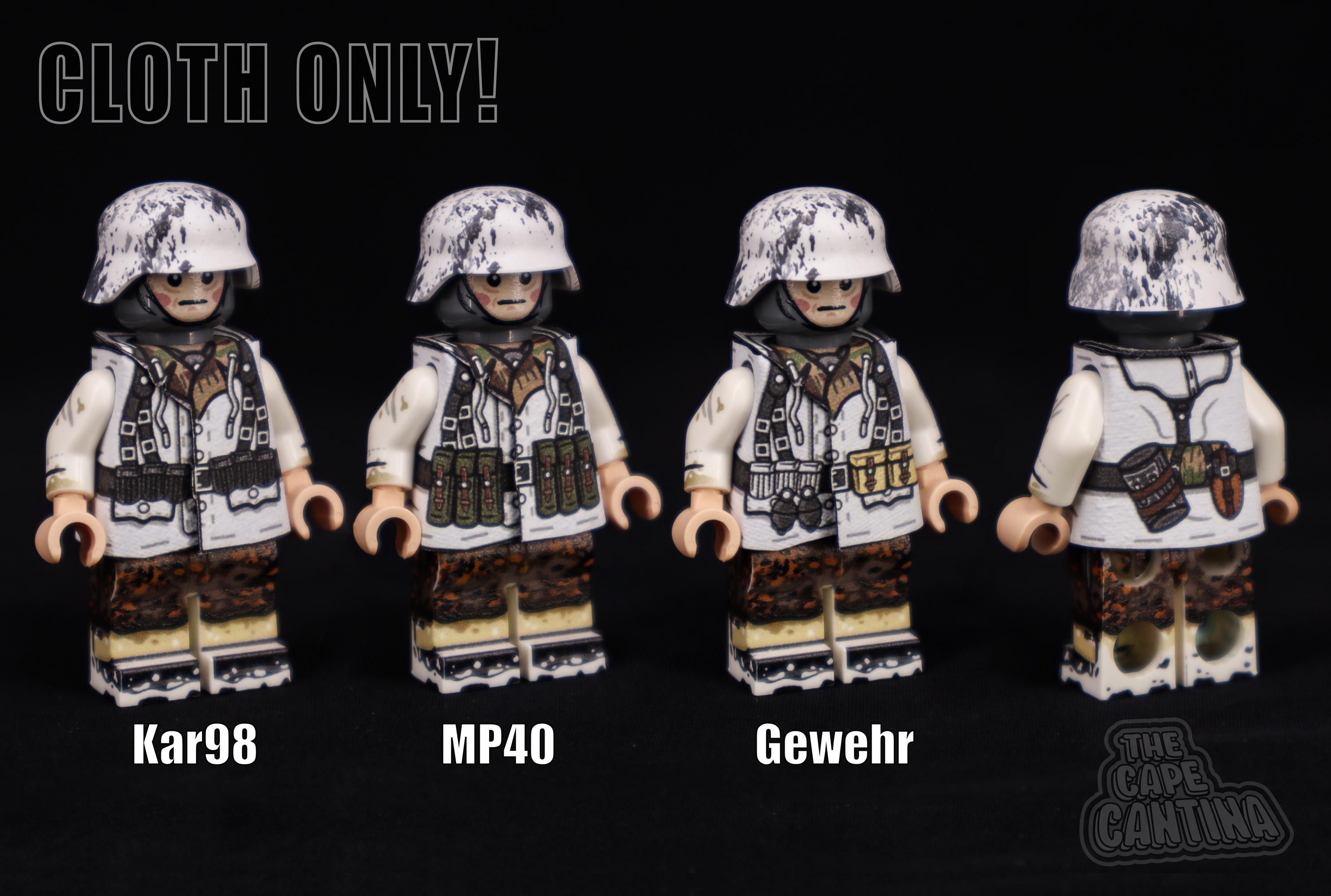 For Minifigure Coat Only WW2 Military German Splinter Parka Custom Cape ...
