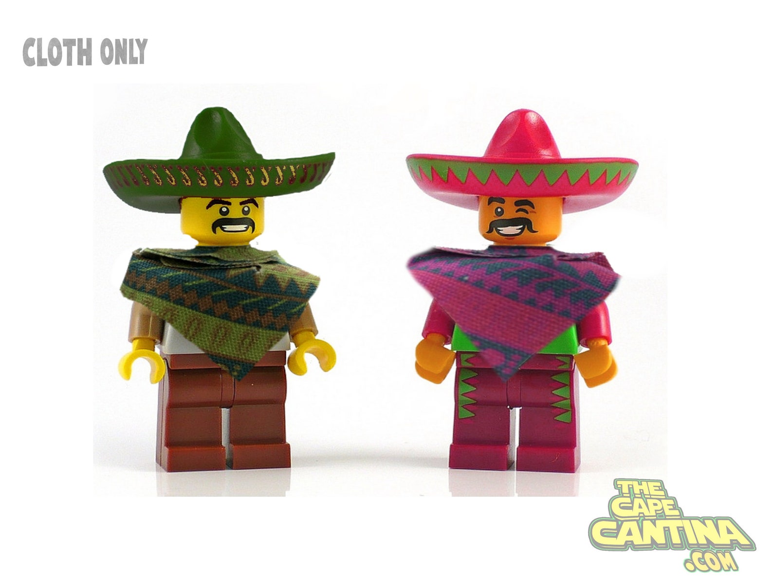 LEGO Cloth Only custom minifigure PONCHOS green and red 2 | Etsy