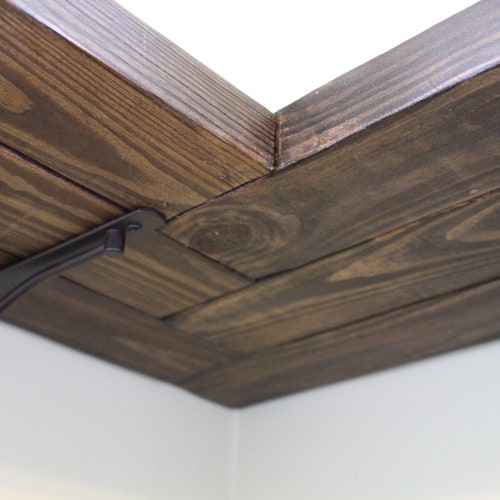 Corner Shelf W/ Herringbone Design - Etsy