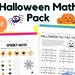 Halloween Math Pack - Kinder-2nd - Counting, Addition, Graphing & More ...