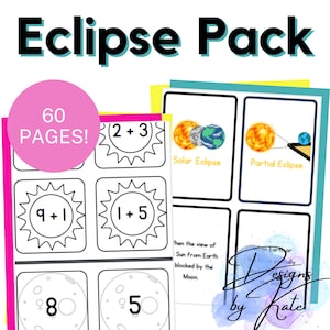 2024 Solar Eclipse Pack for Preschool, Kindergarten - Games - Coloring ...