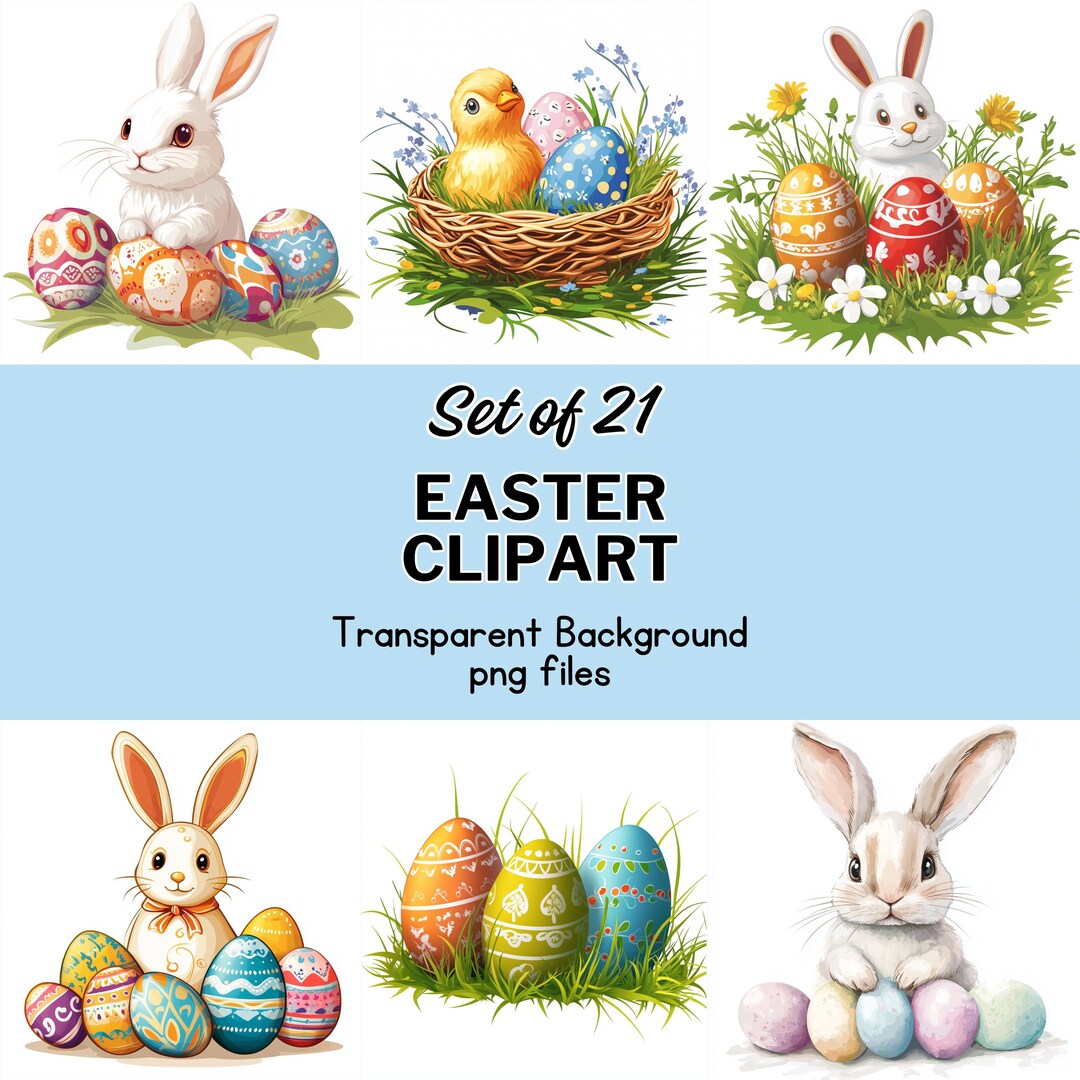 Easter Bunny Clipart | Chick, Eggs, Spring Pngs (commercial Use) - Etsy