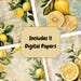 Vintage Lemon Clipart & Digital Paper Pack: Summer Fruit Graphics - Etsy
