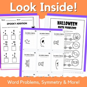 Halloween Math Pack - Kinder-2nd - Counting, Addition, Graphing & More ...