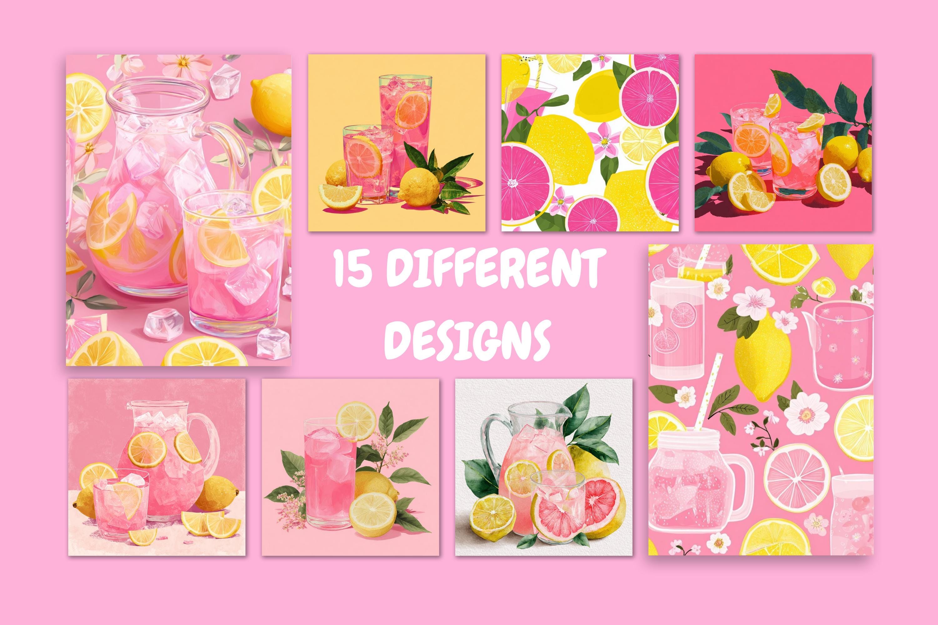 Pink Lemonade Clipart & Digital Paper Bundle – Summer Graphics ...