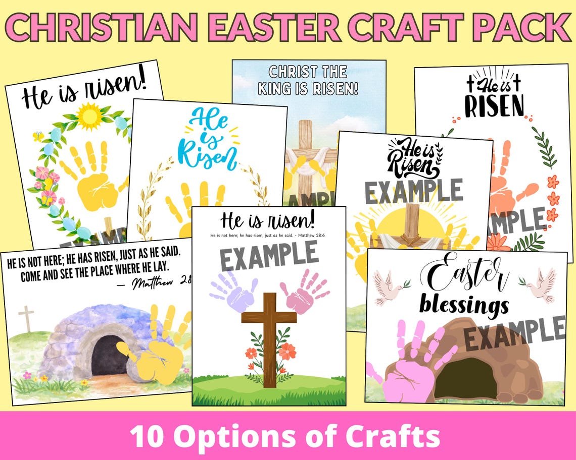 Christian Easter Handprint Craft Pack | 10 Religious Crafts | Prek ...