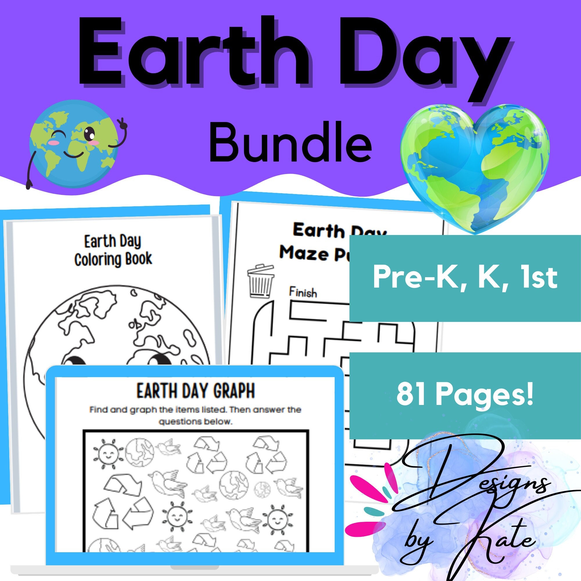 Earth Day Printables and Activities for Kids Bundle Worksheets Games ...