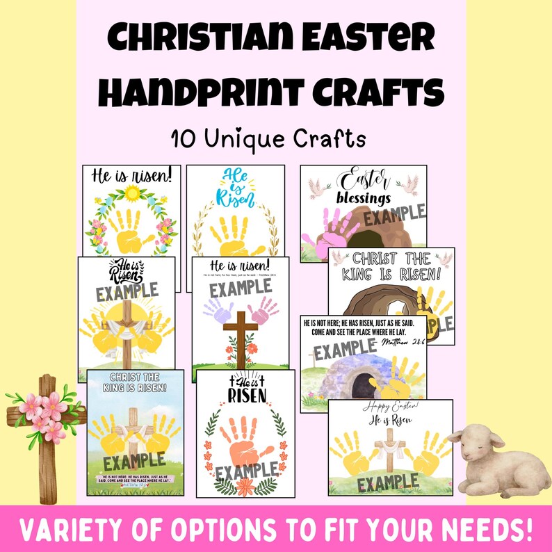Christian Easter Handprint Craft Pack | 10 Religious Crafts | Prek ...