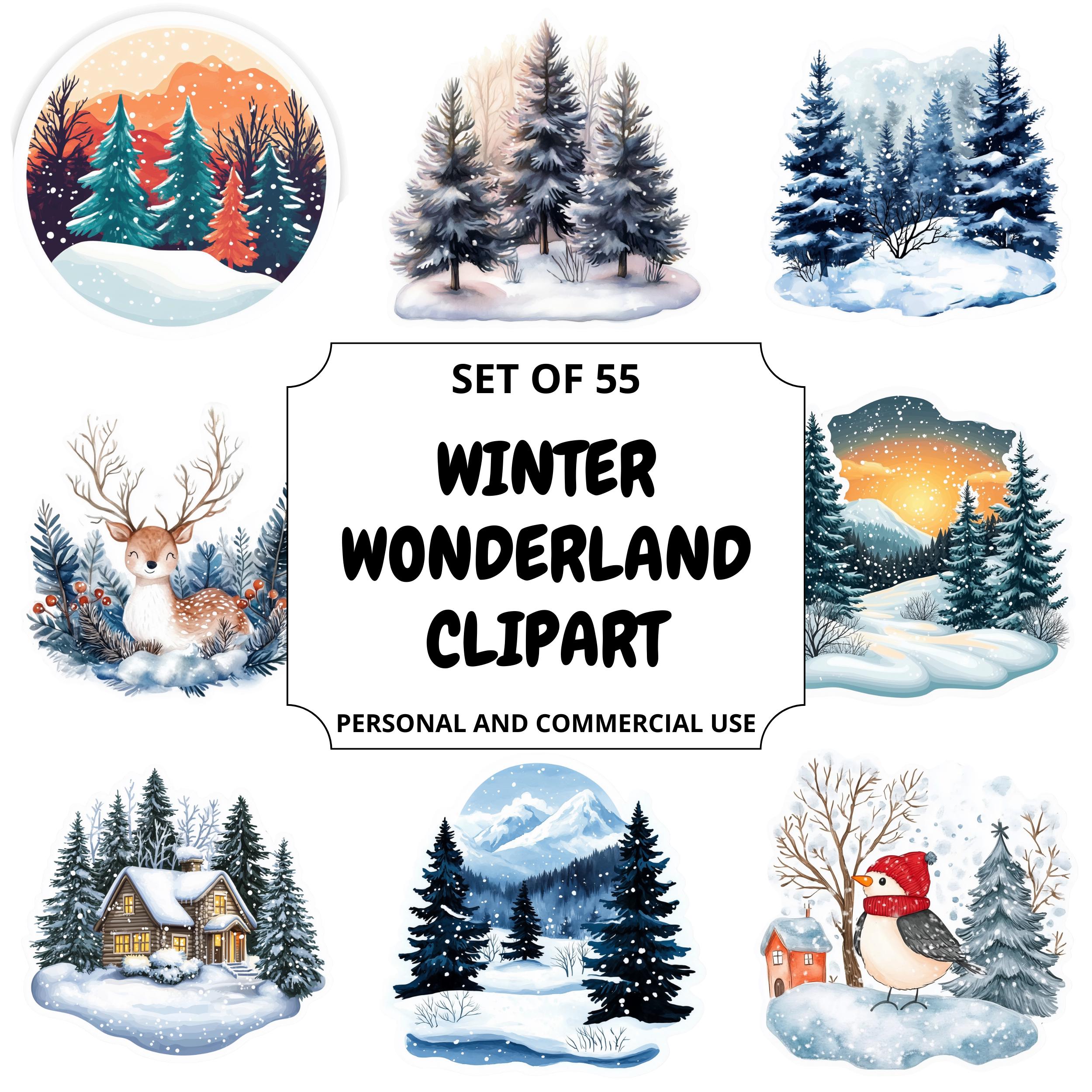 Winter Wonderland Clipart: 55 PNG Designs for DIY Crafts - Etsy