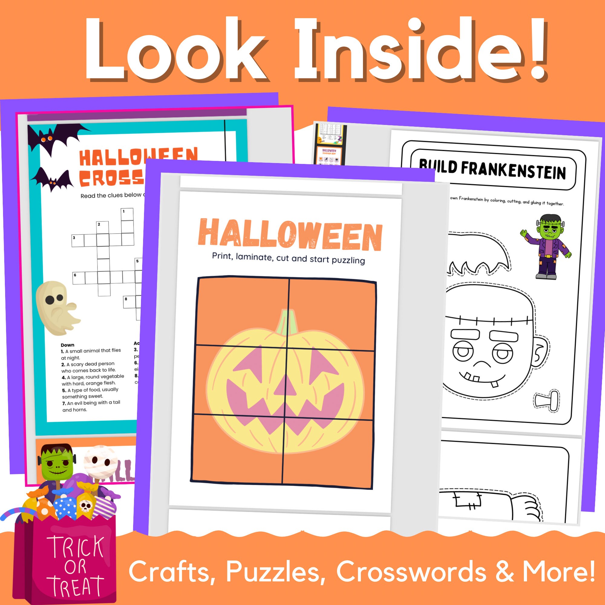 Halloween Activity Pack: Games, Crafts, Puzzles (printable) - Etsy
