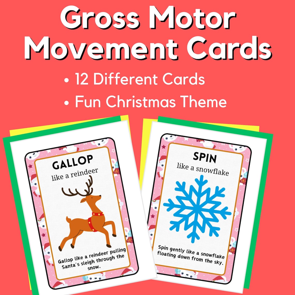 Christmas Movement Cards: Brain Breaks, Gross Motor Skills (printable ...